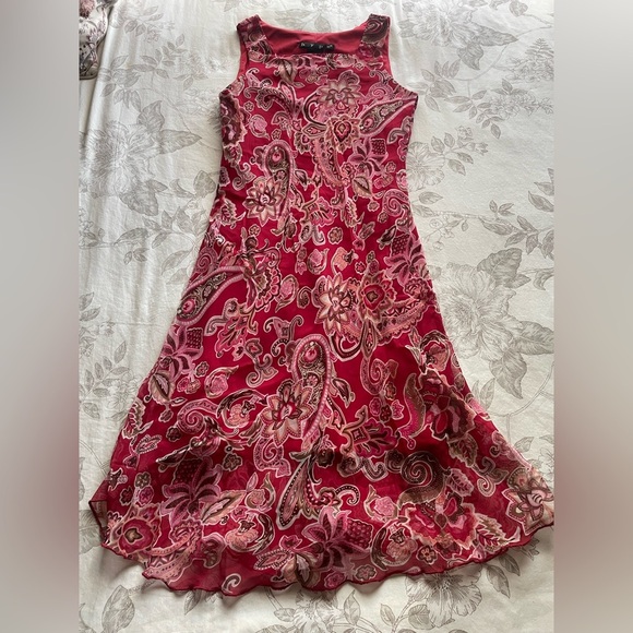 Hype | Dresses | Hype Red Paisley Midi Slip Dress Small 9s Y2k Rachel ...